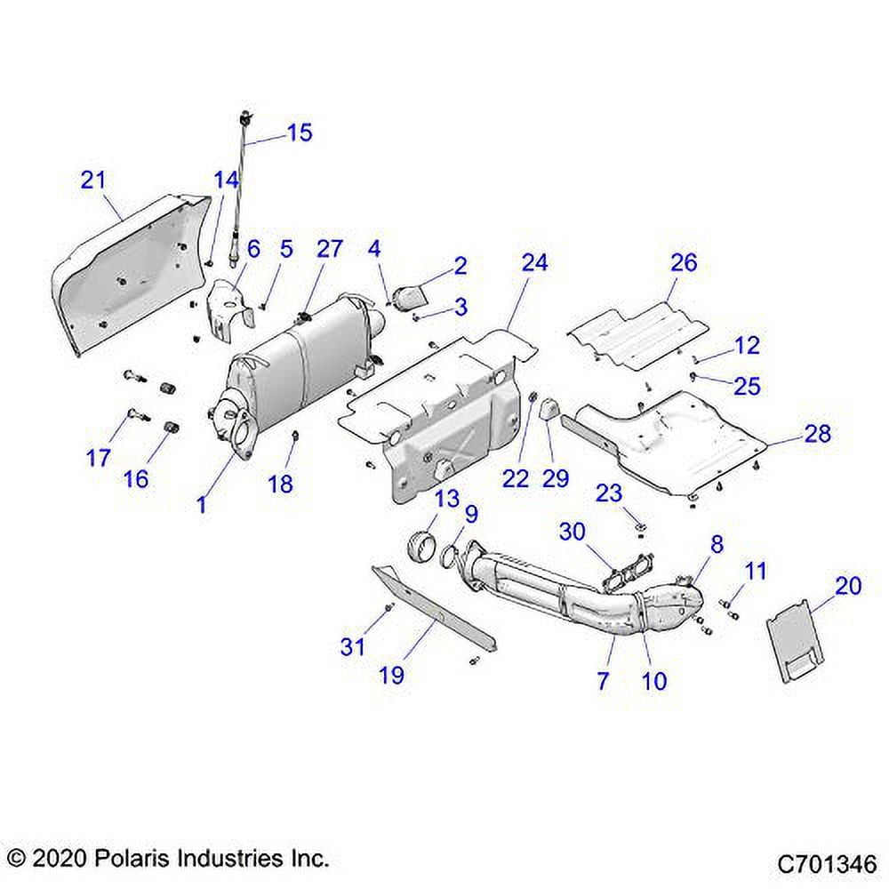 Polaris 1263066 ASM-SILENCER Part RZR 1000 XP - Walmart.com