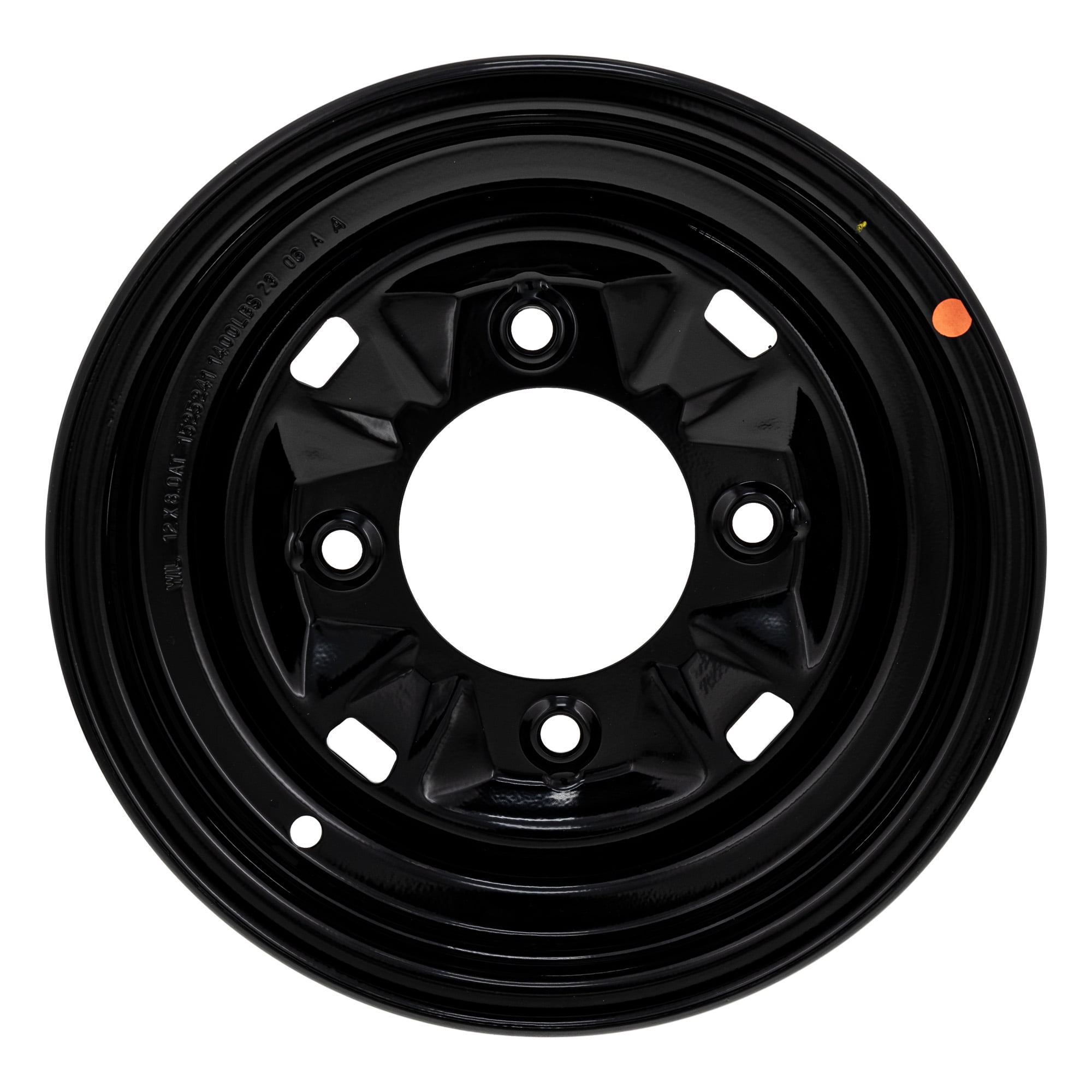 Polaris 1525241-067 Gloss Black Rear Rim 12X8 GA Ranger Crew 1000 900 ...