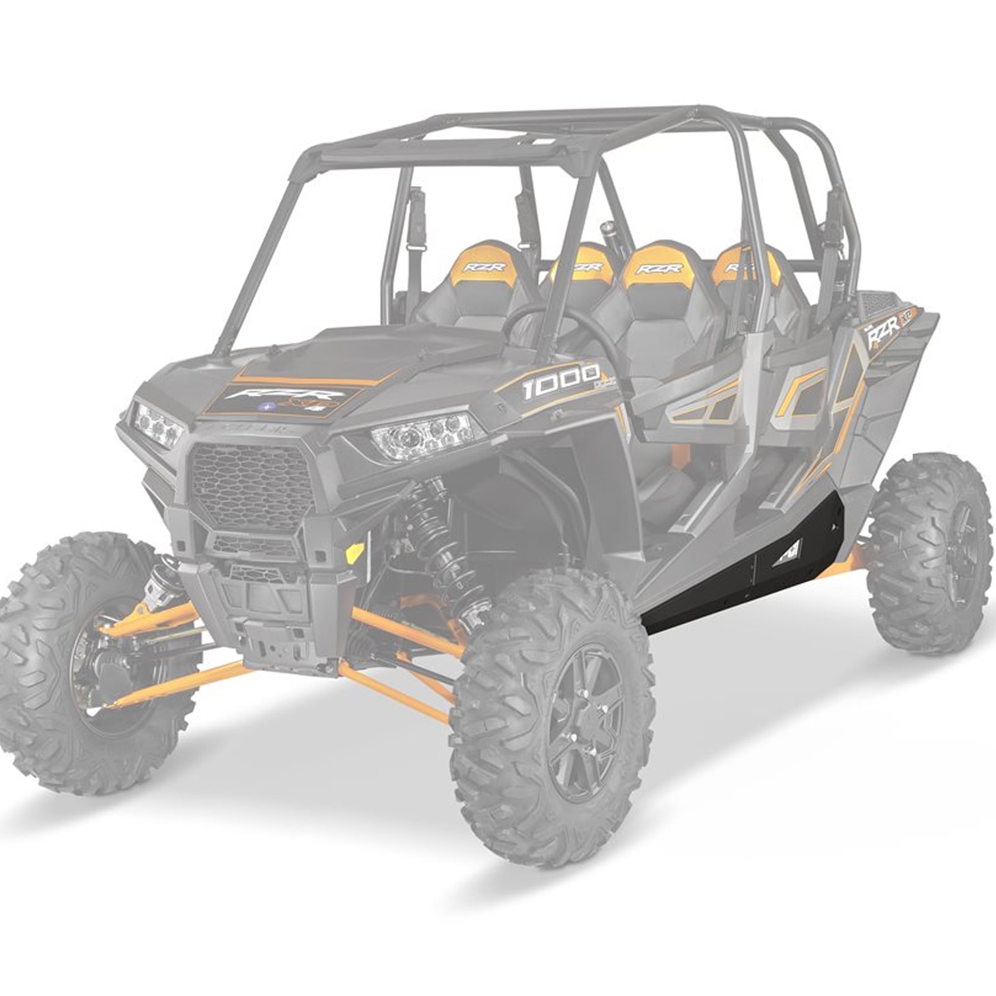 Polaris 2879940-458 Black Steel Low Profile Rock Sliders 2014-2020 4 ...