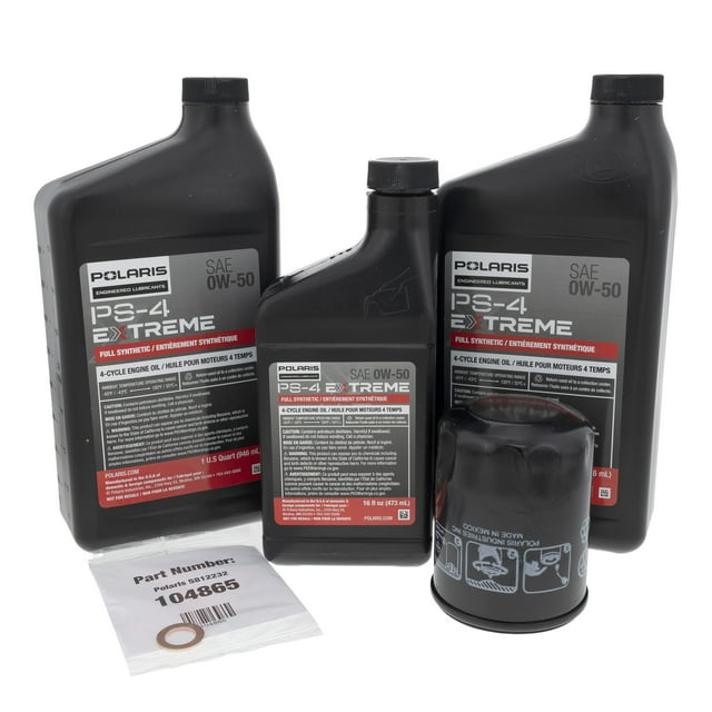 Polaris 2890057 PS-4 0W-50 Extreme Duty Oil Change Kit 2011-2018 ...