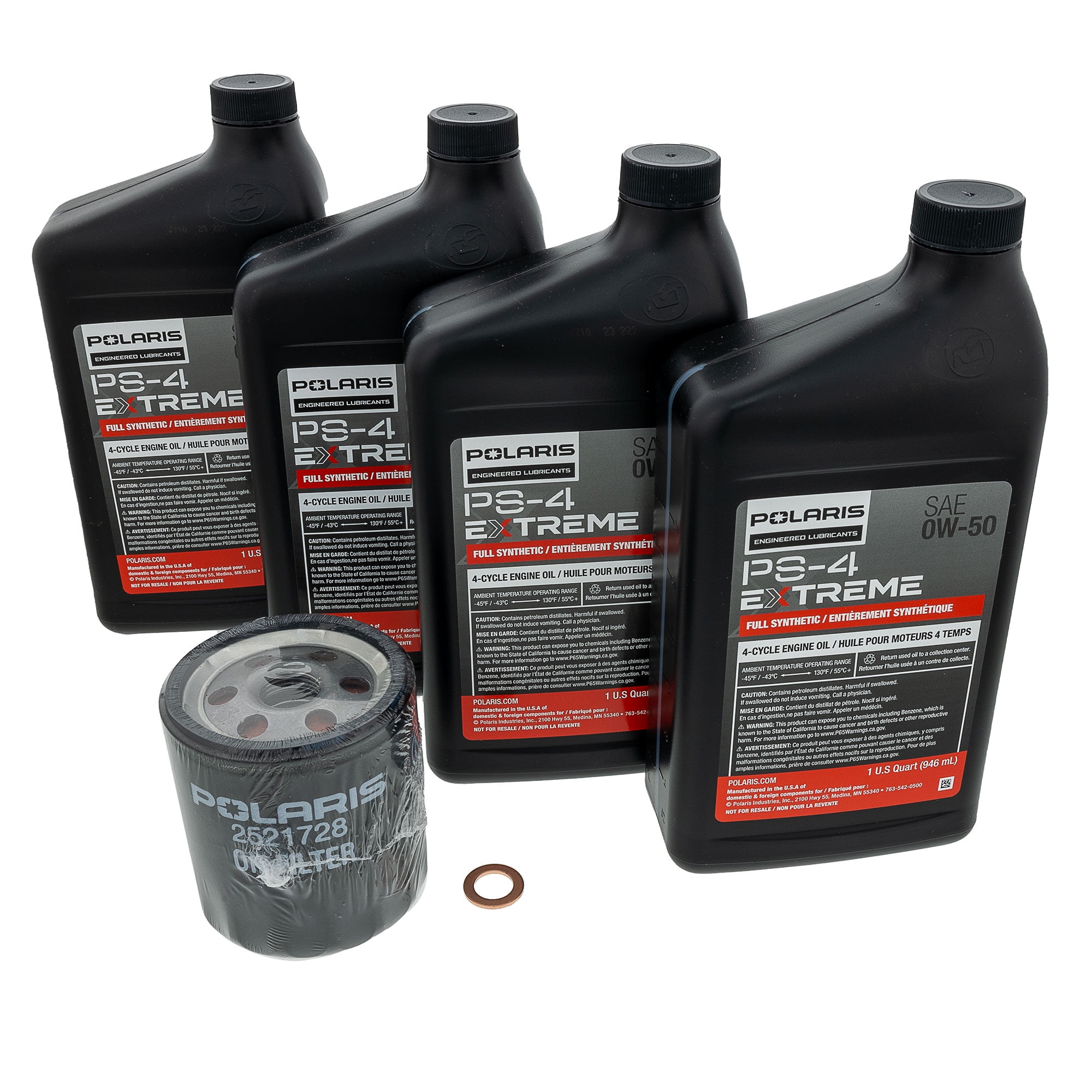 Polaris 2890883 PS-4 0W-50 G3 Extreme Full Synthetic 1500 Engine Oil ...