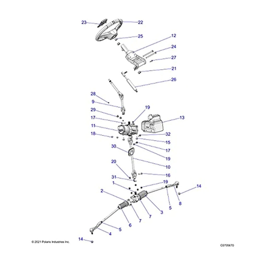 Polaris 5417106 Steering Rack Boot Kit RZR General 1000 4 2 XP Turbo S ...