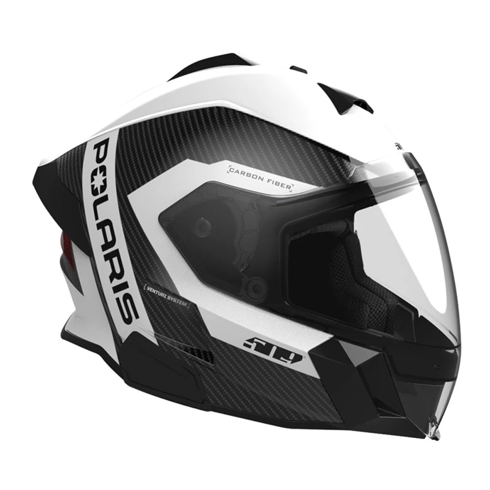 Polaris Delta V Carbon Ignite Full Face Snowmobile Helmet White ...