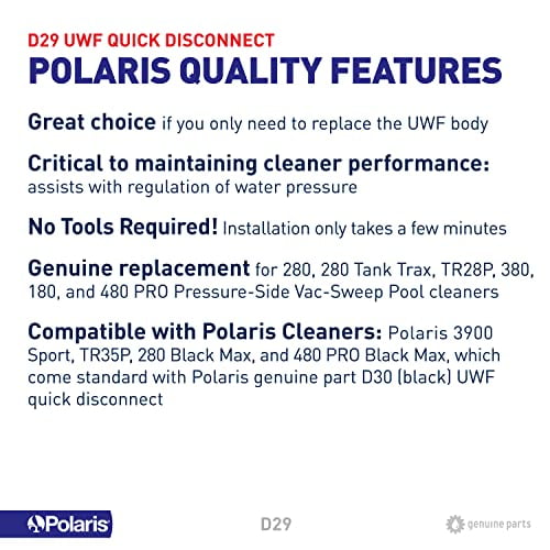 Polaris Genuine Parts D29 quick disconnect UWF replacement part for ...