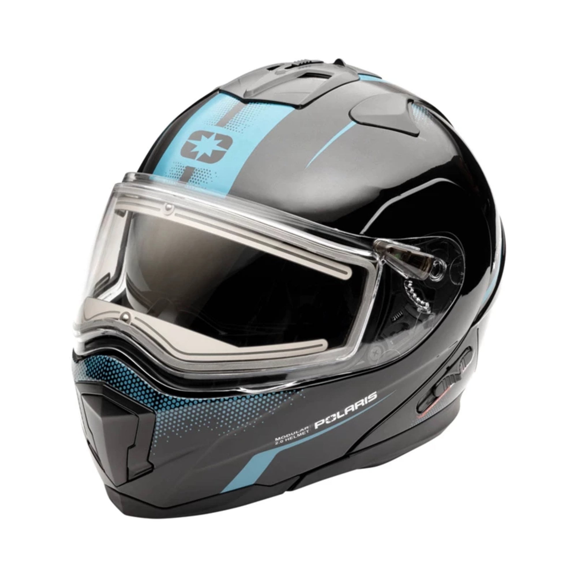 Polaris Modular 2.0 Snowmobile Modular Helmet Black/Teal 283314403 ...