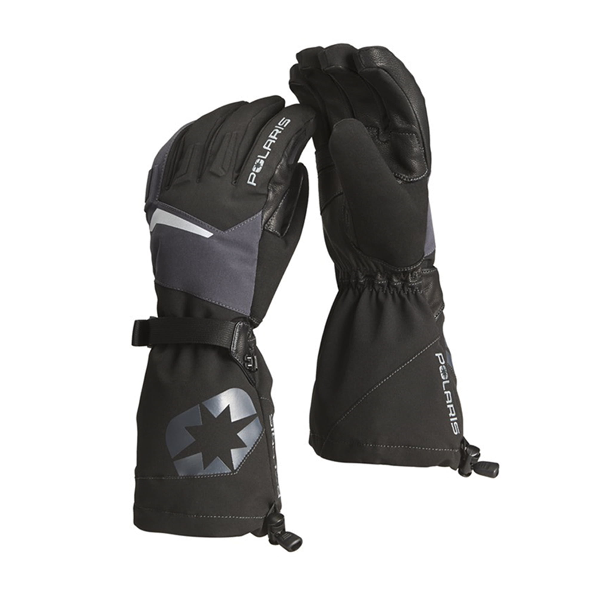 Polaris Northstar Gauntlet Gloves, Black, Leather Reinforced Palm ...