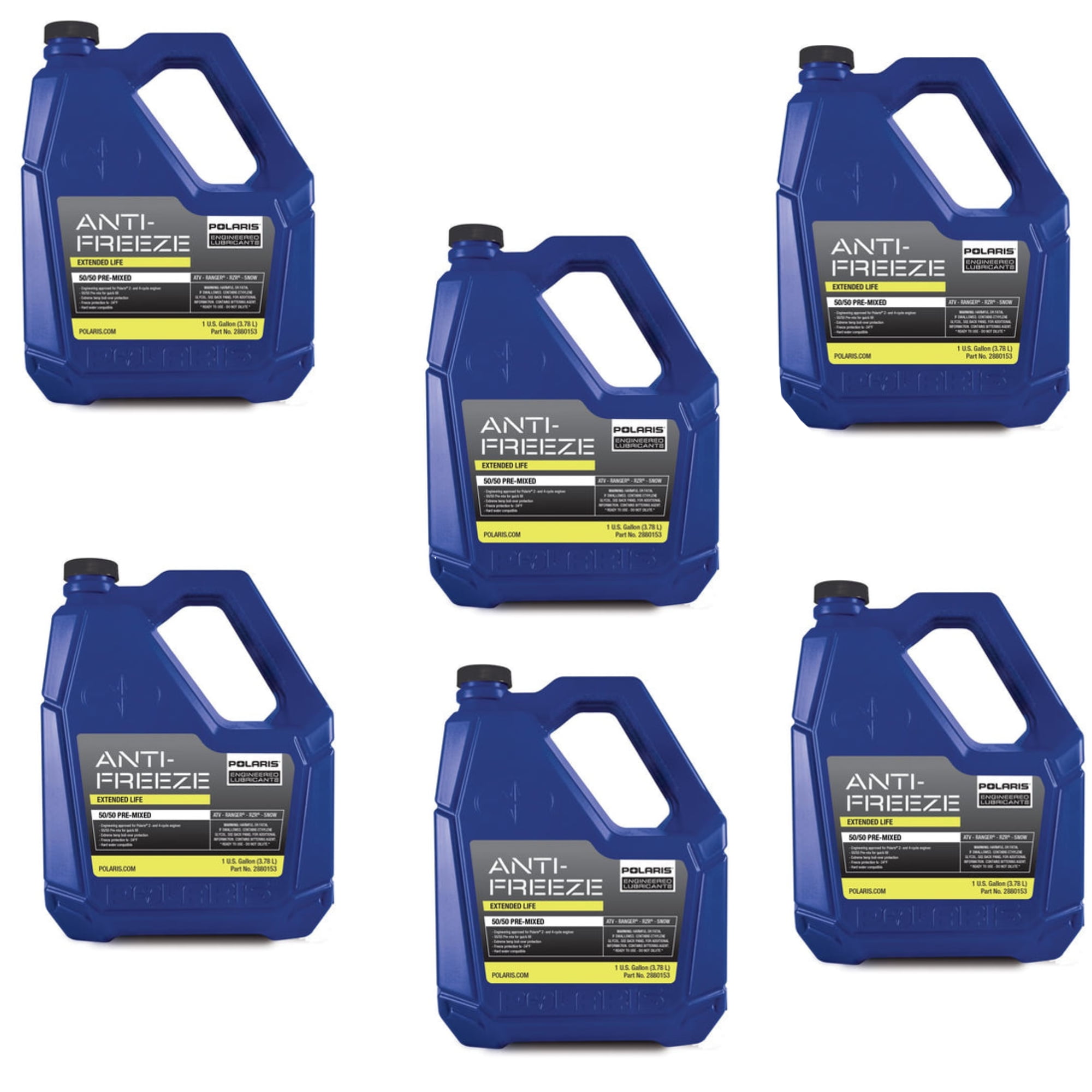 Polaris OEM 50/50 Premix Antifreeze Coolant 1 Gallon, QTY 6, 2880513 ...
