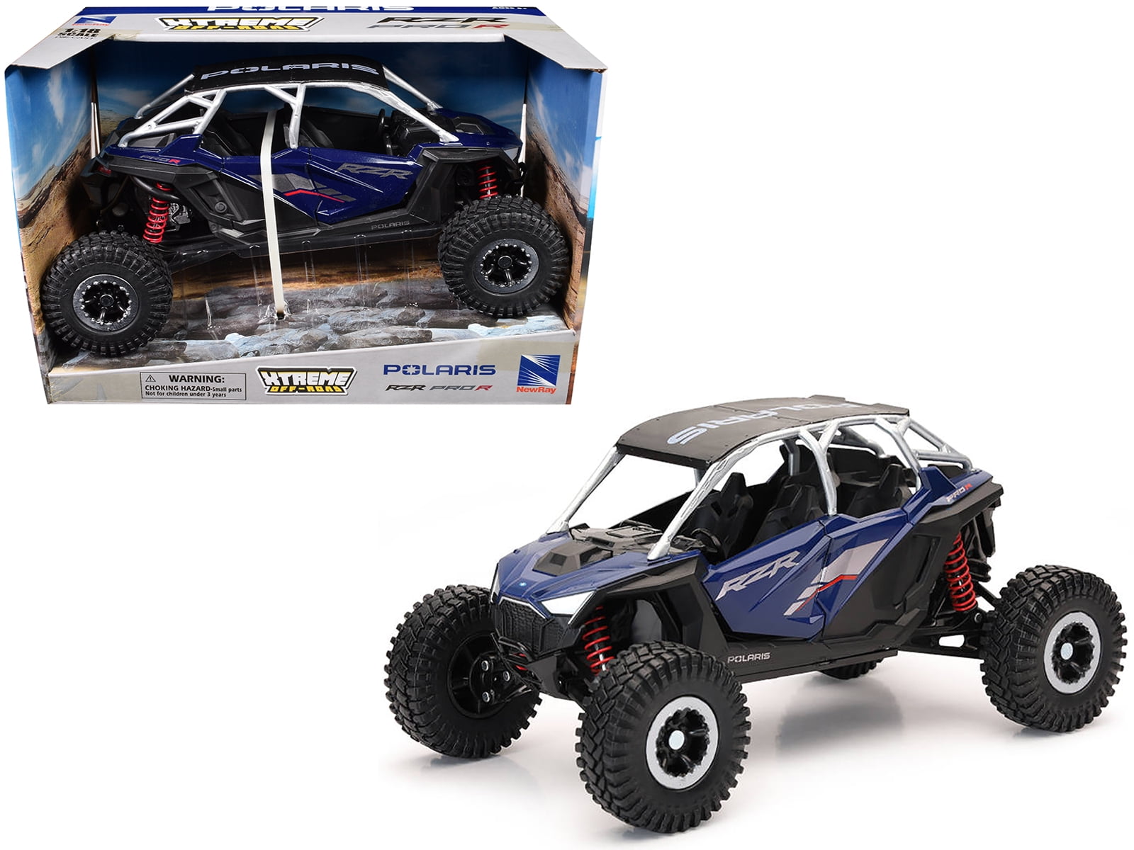 Polaris RZR Pro R UTV Blue with Black Top "Xtreme Off-Road" Series 1/18 ...