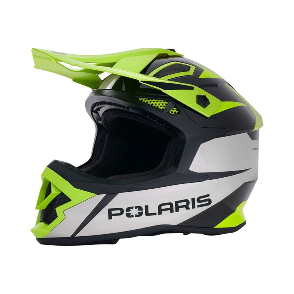 Polaris Tenacity 4.0 Open Face Offroad Helmet Gray/Lime Green 286456003 ...