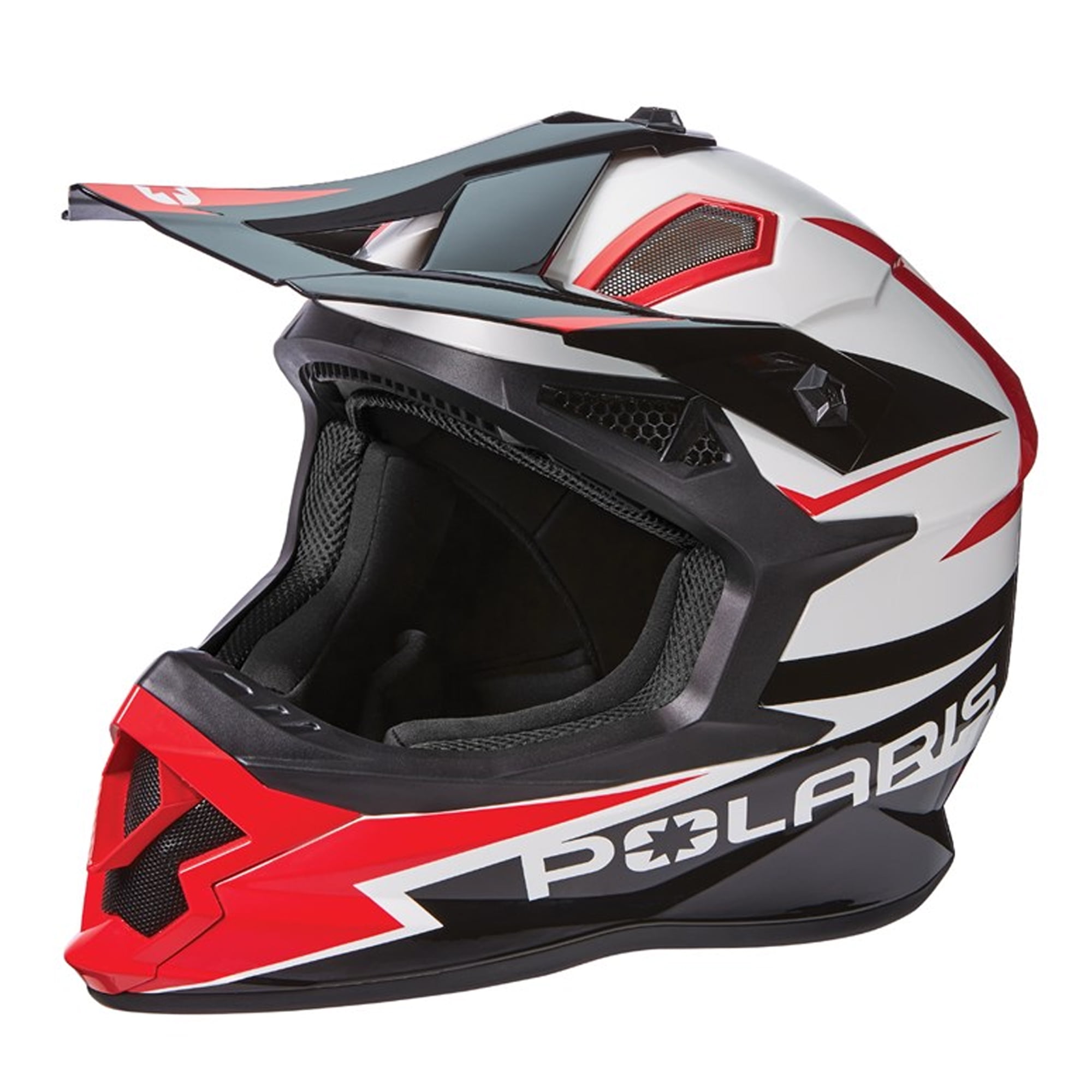 Polaris Tenacity 4.0 Open Face Snowmobile Helmet Red/White 286156103 ...