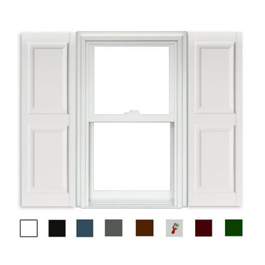 Homeside Raised Panel Vinyl Shutters (1 Pair) In Stock Now - Walmart.com