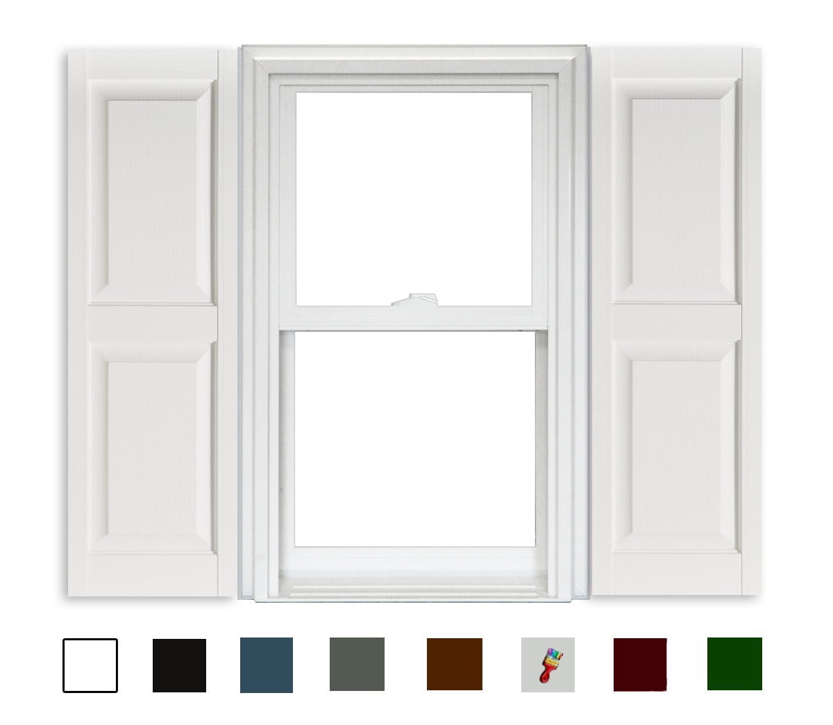 Polaris Vinyl Raised Panel Shutters (1 Pair) - Walmart.com