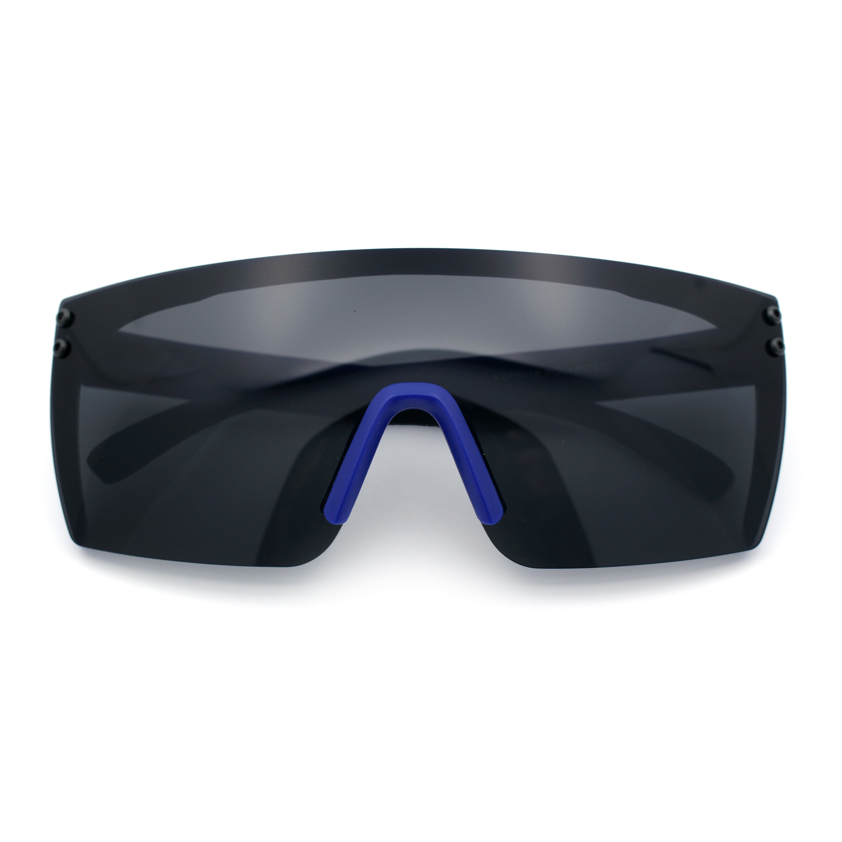 Polarized 80s Mens Flat Top Bold Shield Lens Rimless Skeleton Arm ...