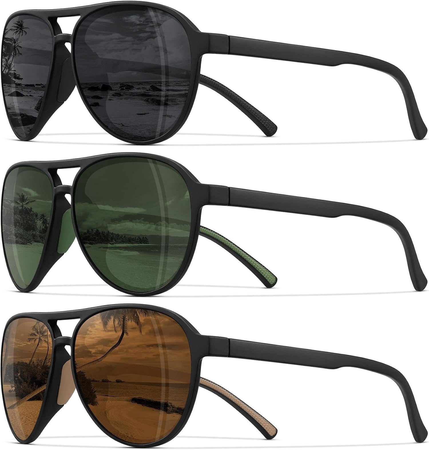 Polarized Aviator Sunglasses for Men Women Classic Retro Aviators ...