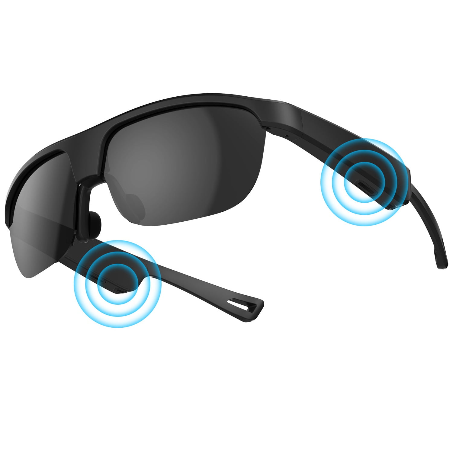 Alpha Digital Polarized UV400 Bluetooth Smart Glasses with Open-Ear Audio, Built-in Mic, IP65 ...