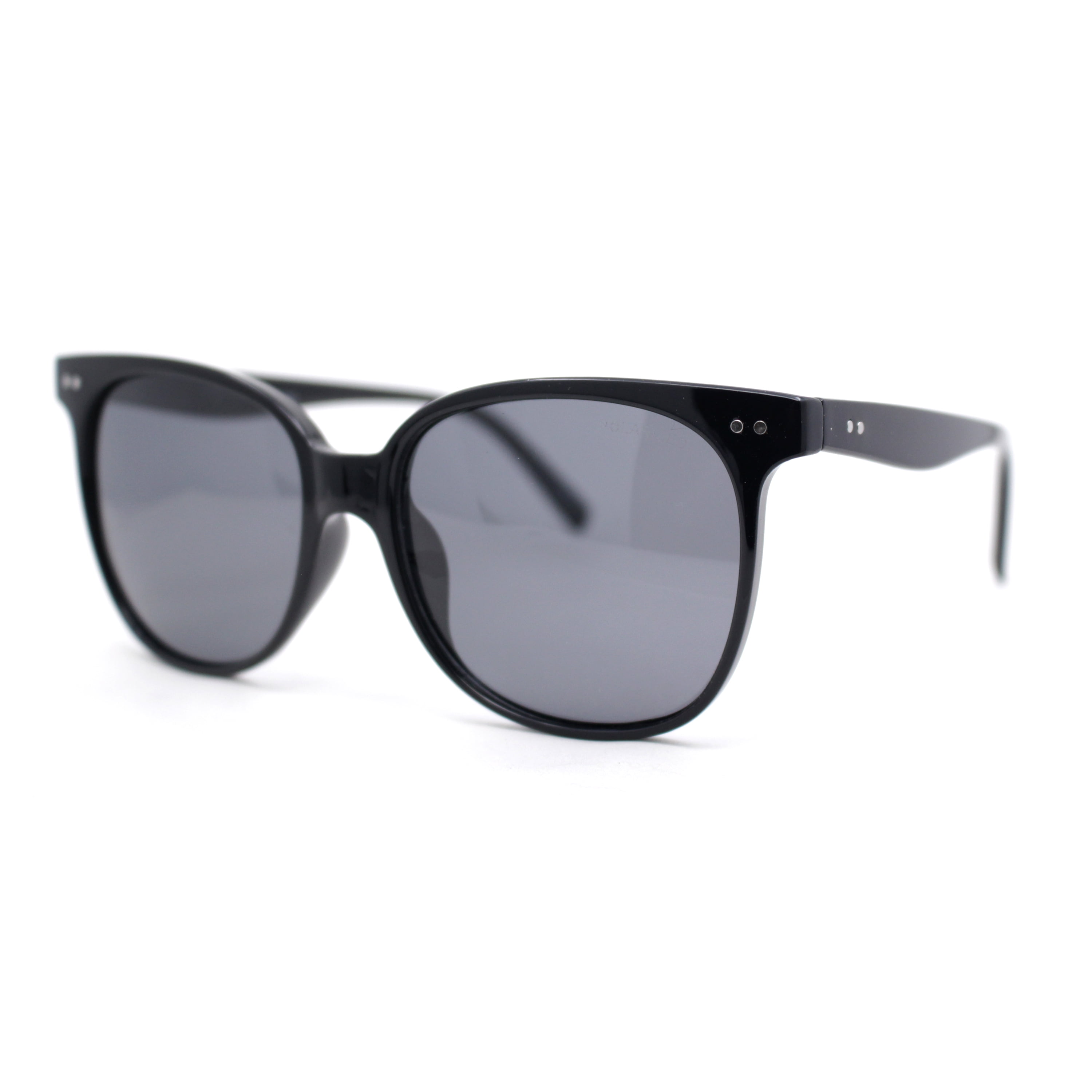 Polarized Classy Iconic Feminine Thin Plastic Horn Rim Round Sunglasses ...