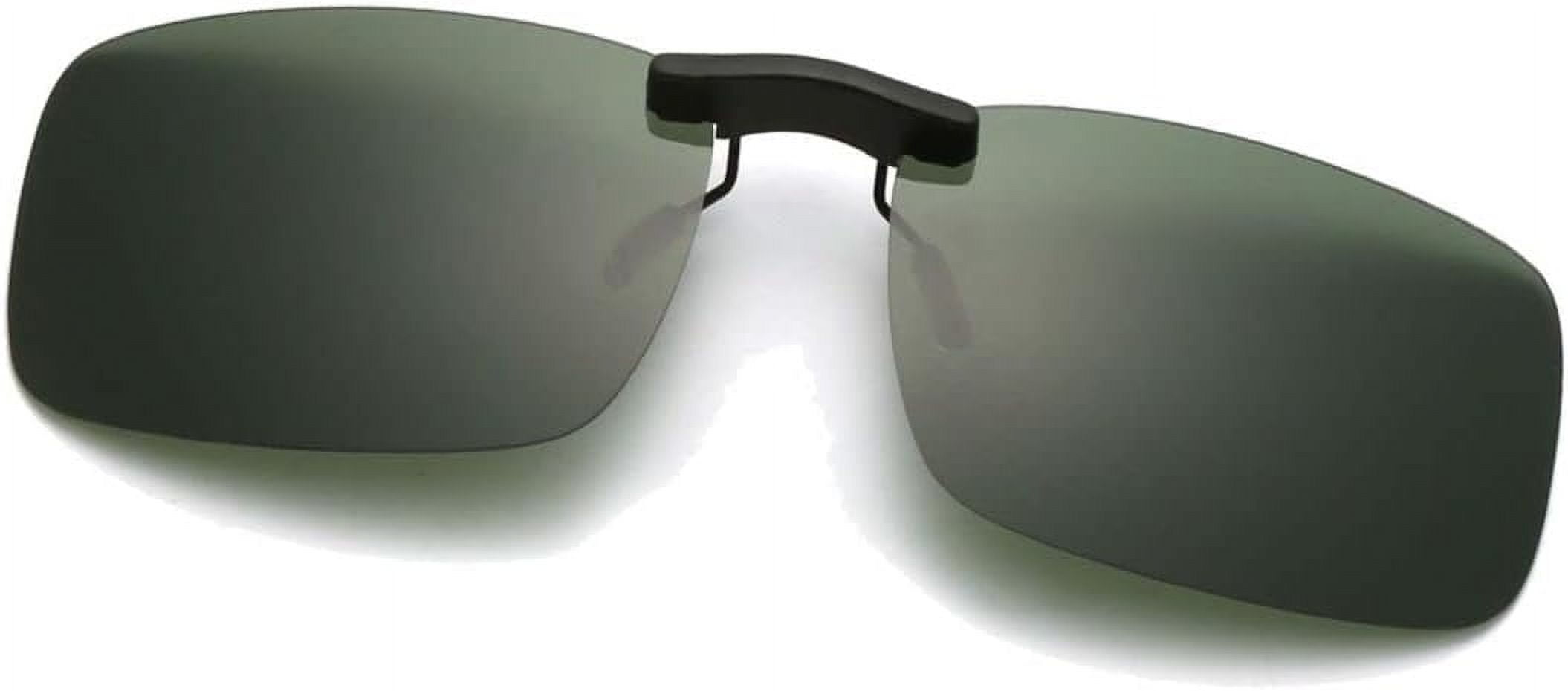 Polarized Clip On Rimless Sunglasses Women Men Square Non-Flip Up ...