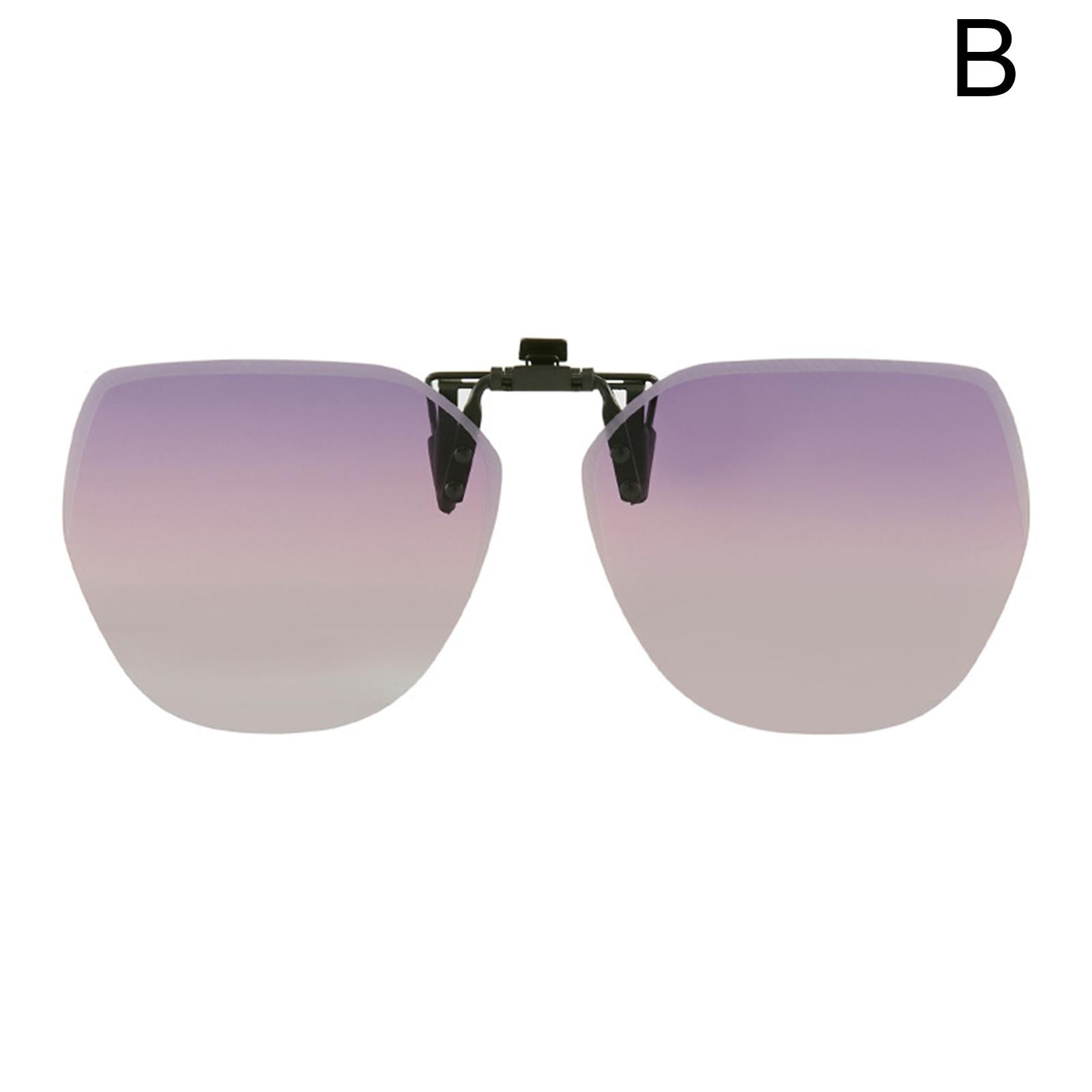 Polarized Clip-On Sunglasses Over Prescription, Rimless Flip Up Sun ...