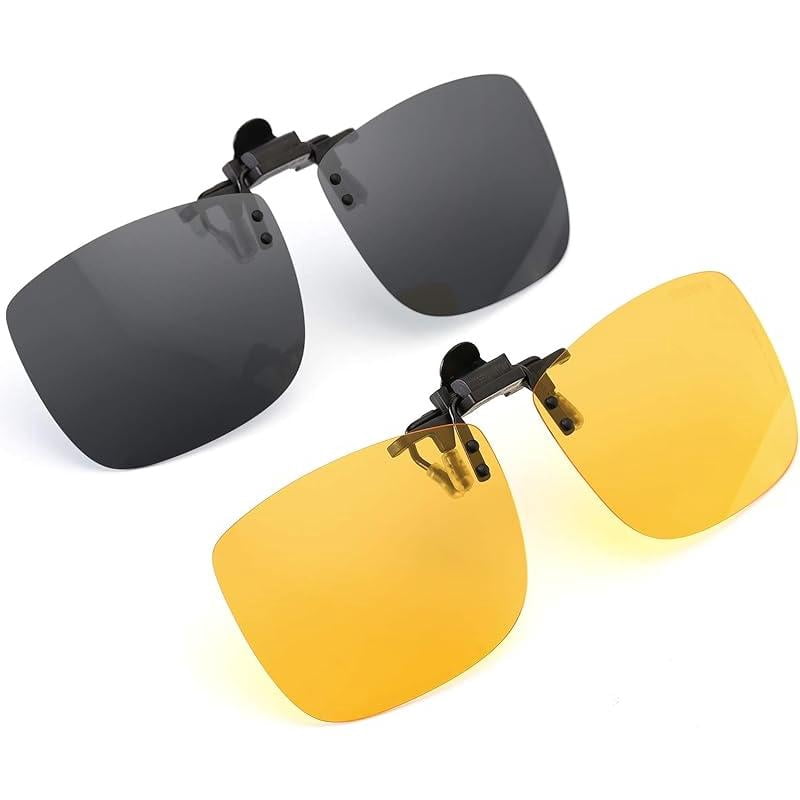 Polarized Clip-on Flip Up Metal Clip Rimless Sunglasses for ...