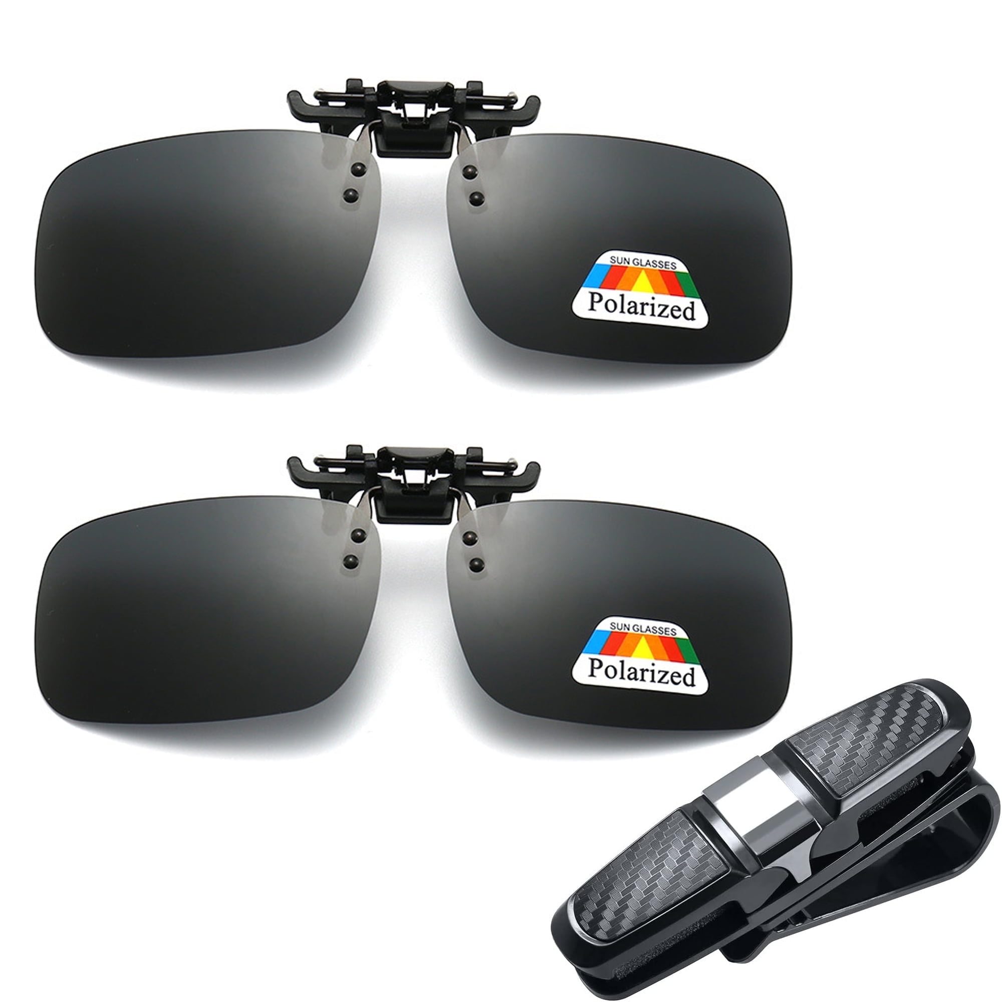 HardyComforts Clip-on Sunglasses, Polarized UV400 Anti-Glare Rimless ...
