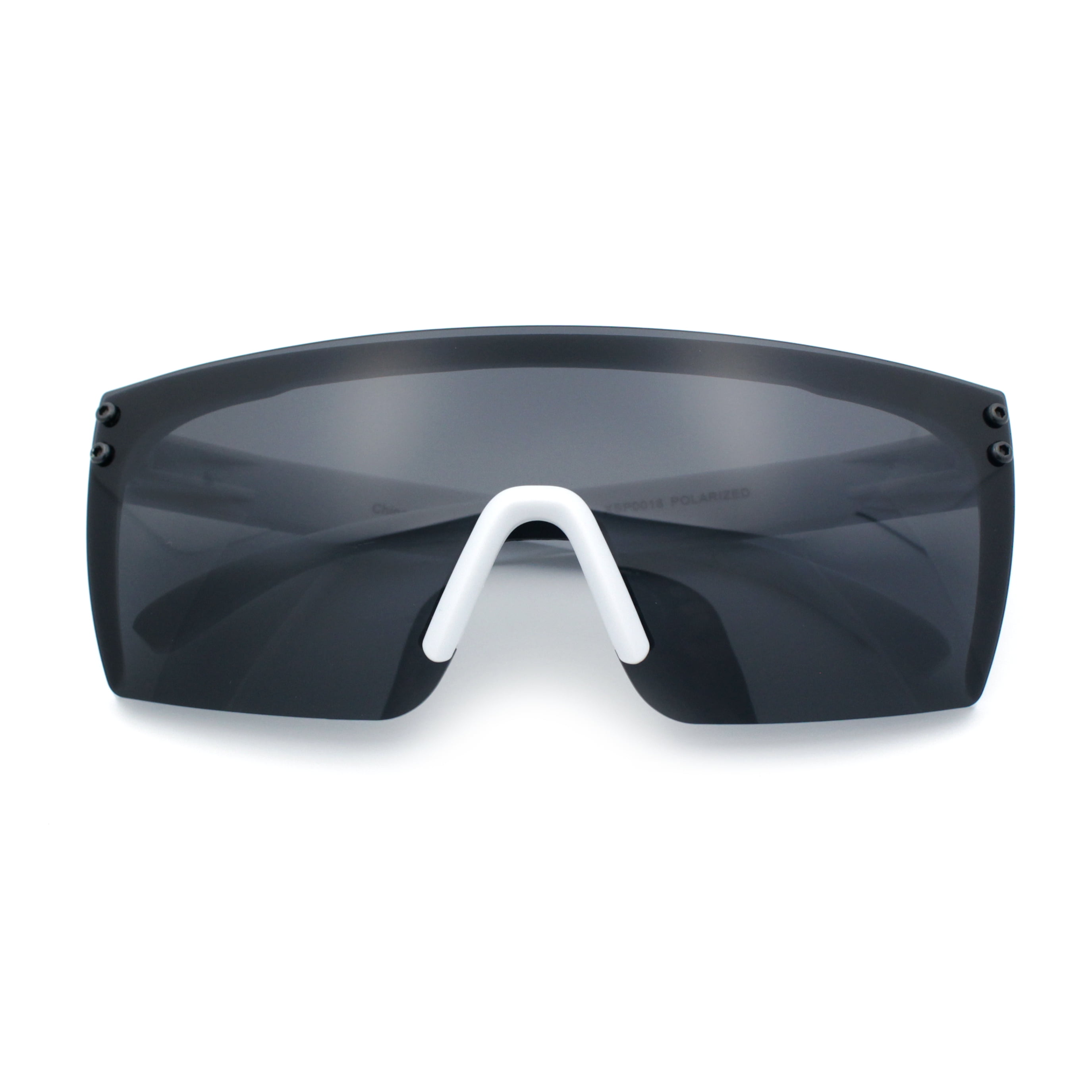 Polarized Mens Shield Oversized Rimless Rectangle Plastic Skeleton Arm ...