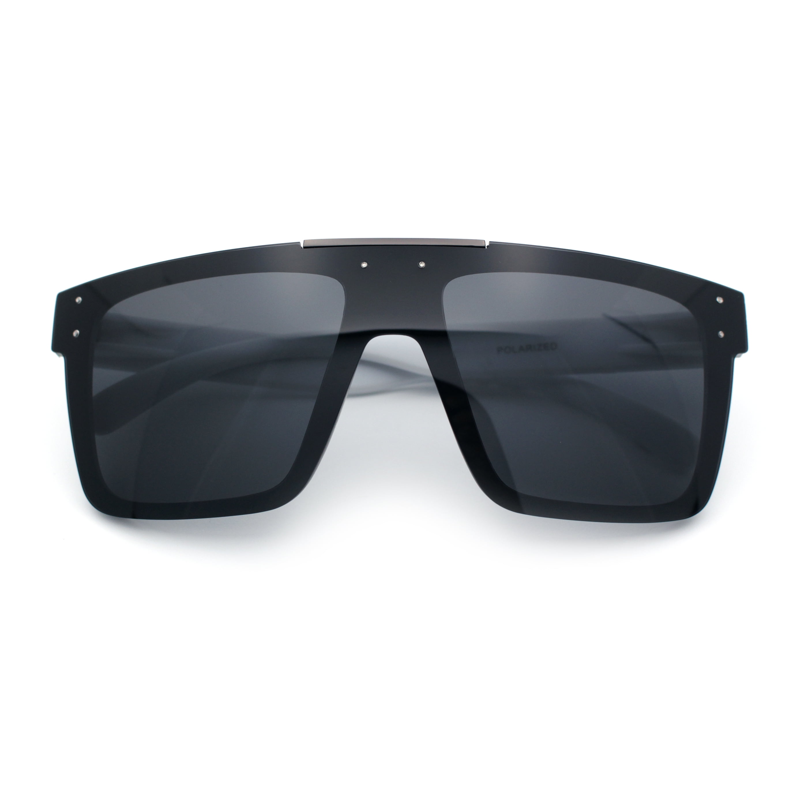 Polarized Mens Shield Oversized Rimless Skeleton Arm Print Horn Rim ...