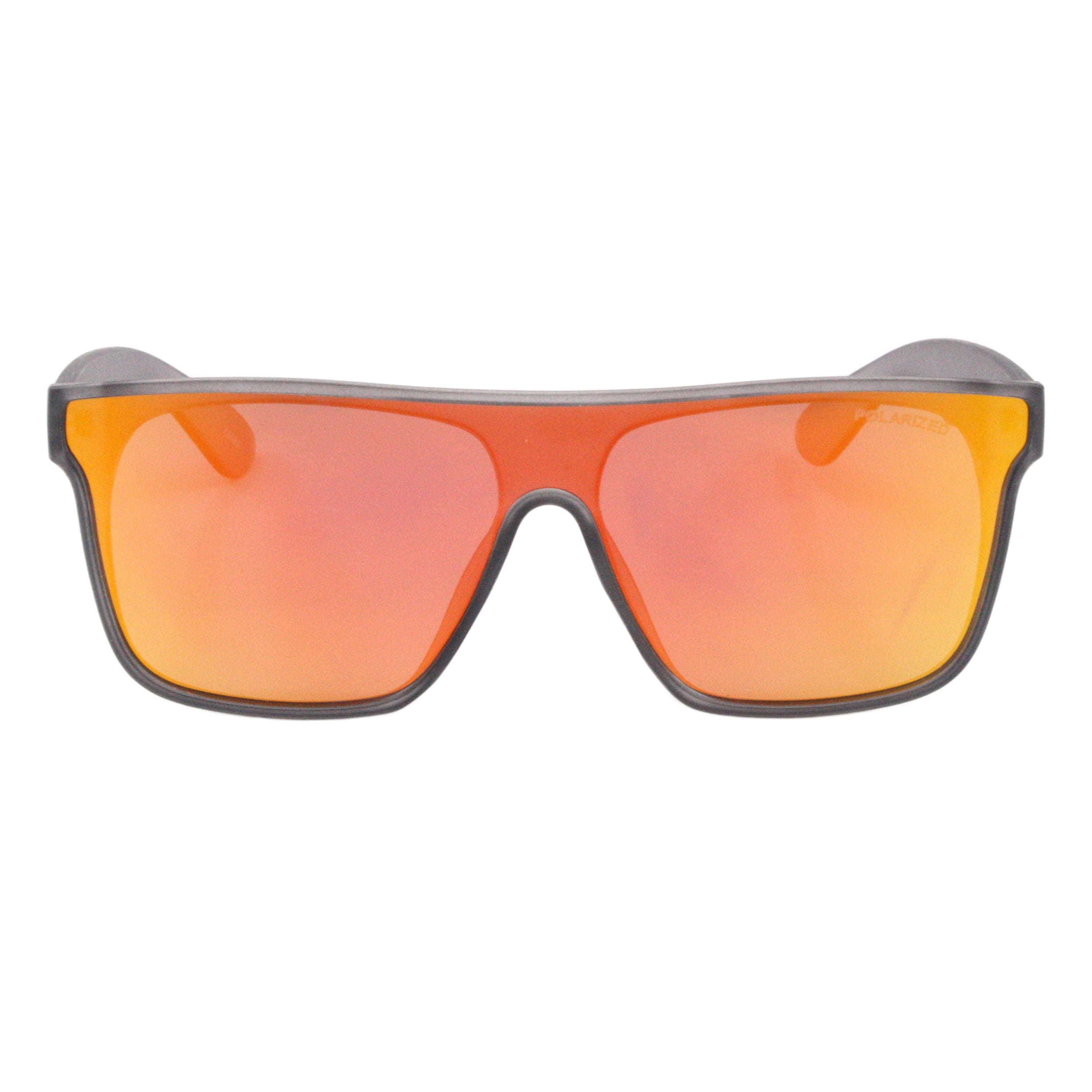 Polarized Mirror Lens Sunglasses Square Matted Frost Gray Frame Unisex ...