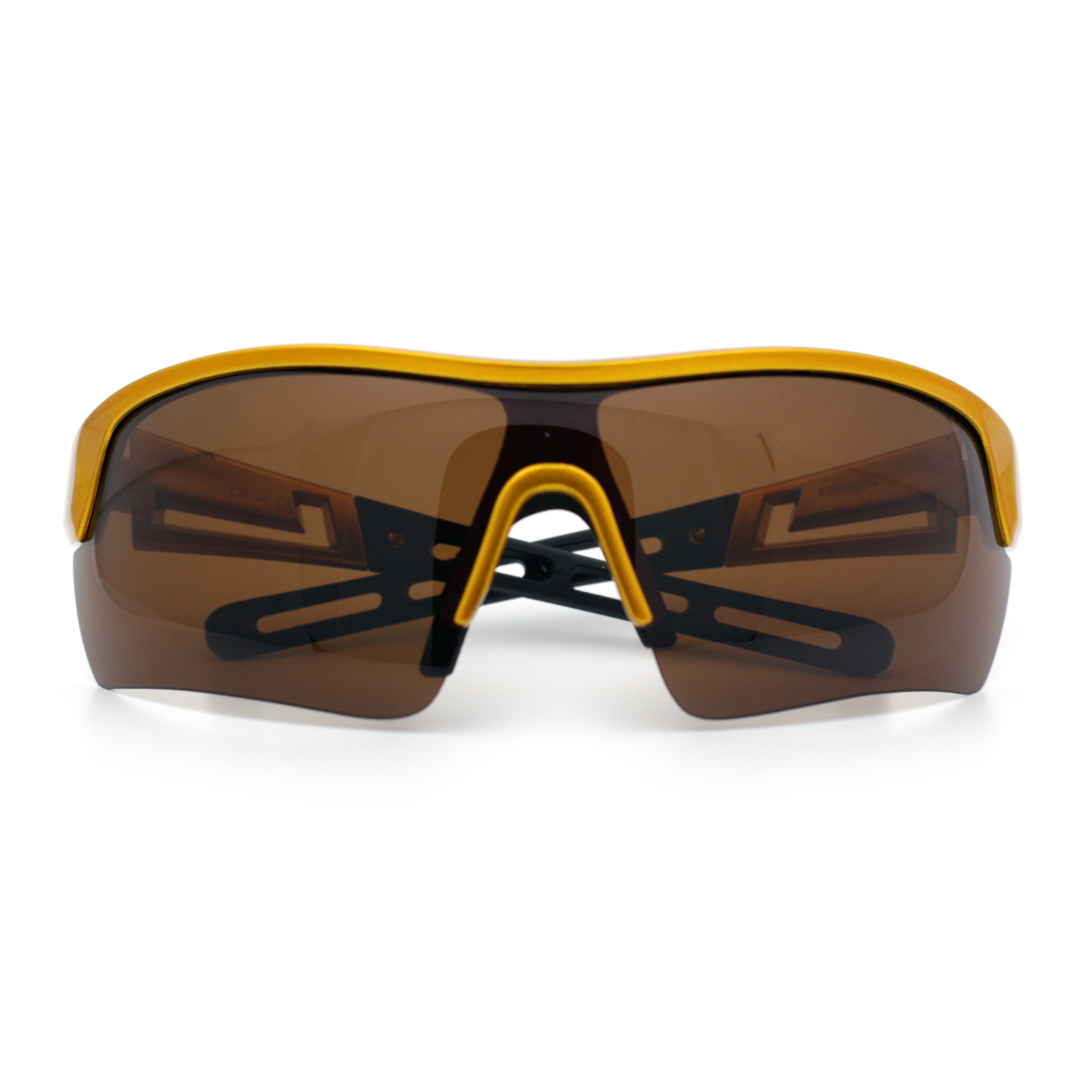 Polarized Mirror Mens Retro Sport Shield Wrap Around Plastic ...