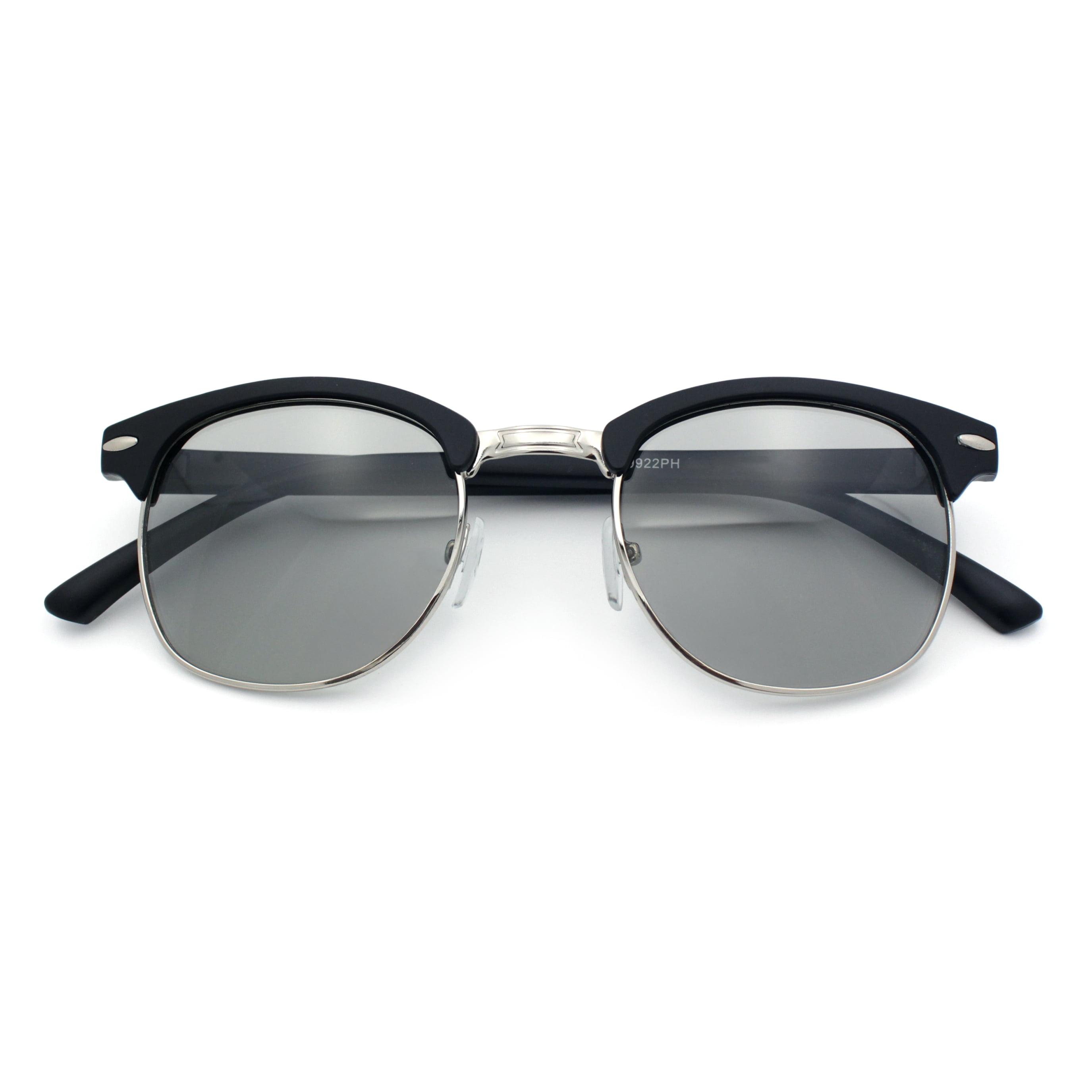Polarized Photochromic Light Grey Lens Mens Iconic Half Rim Hipster ...