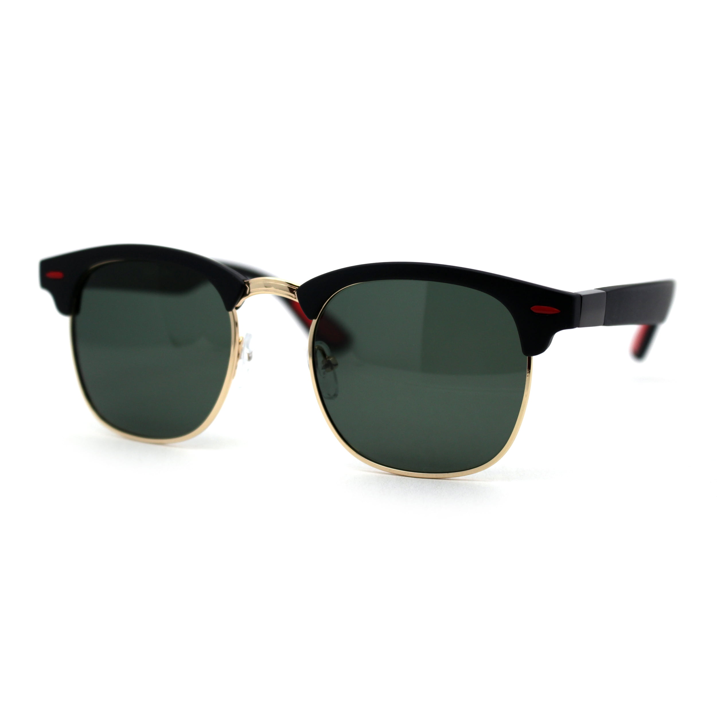 Polarized Premium Sporty Iconic Half Rim Sunglasses Matte Black Green ...