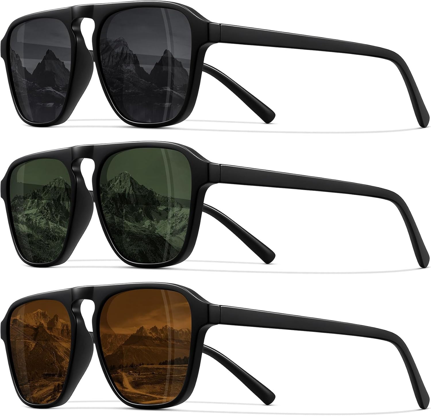 Polarized Retro Aviator Sunglasses for Men Women Classic Driving ...