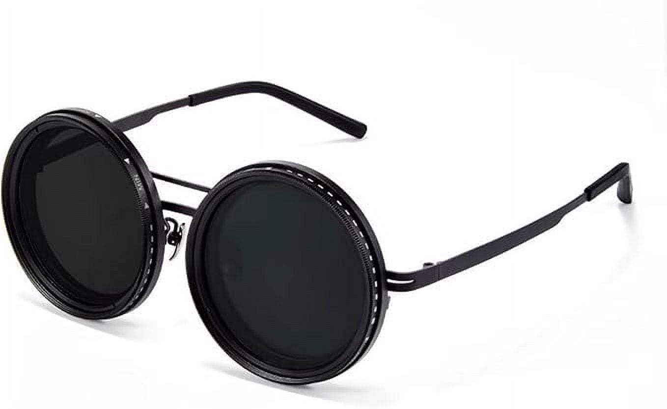 Polarized Round Sunglasses ND9 Adjustable Tint | Customizable Lenses ...