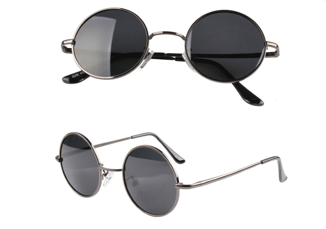 Polarized Round Sunglasses with Metal Frame and Resin Lenses for ...