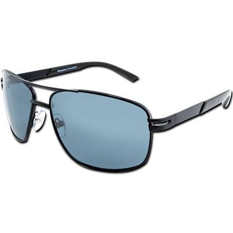 Polarized Smoke Metal Navigator Sunglasses (Shiny Black) - Walmart.com