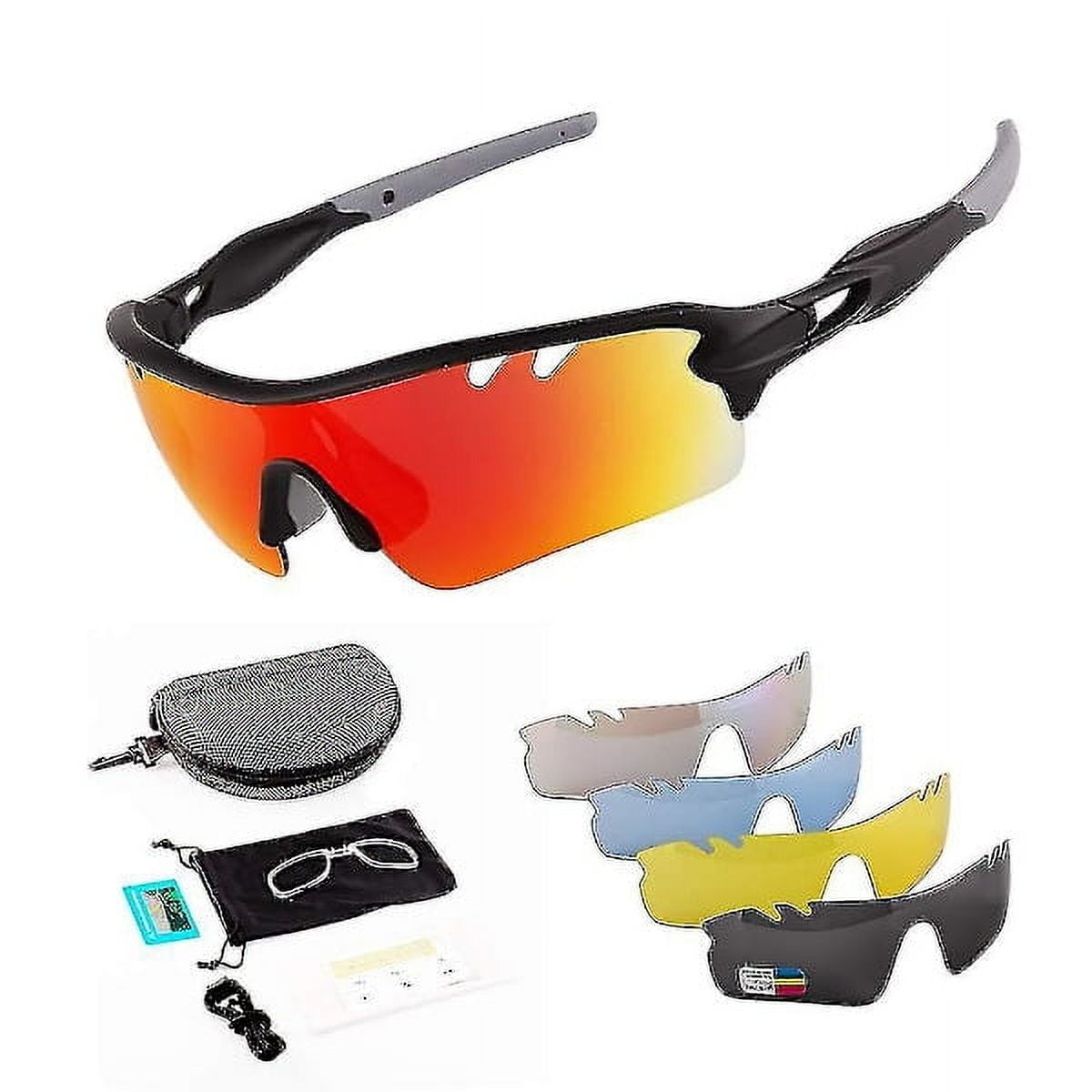 Polarized Sports Sunglasses Cycling Sunglasses for Men Women with 5 ...