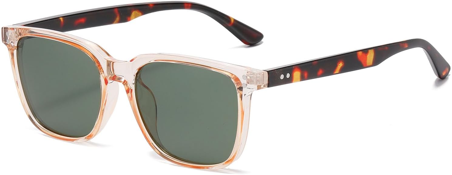 Polarized Square Sunglasses for Men Ultralight Classic Retro Square ...
