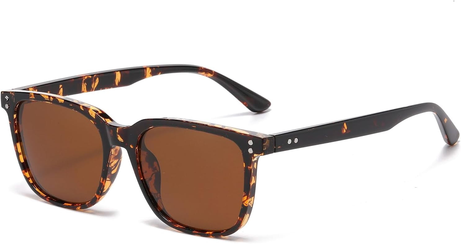 Polarized Square Sunglasses for Men Ultralight Classic Retro Square ...