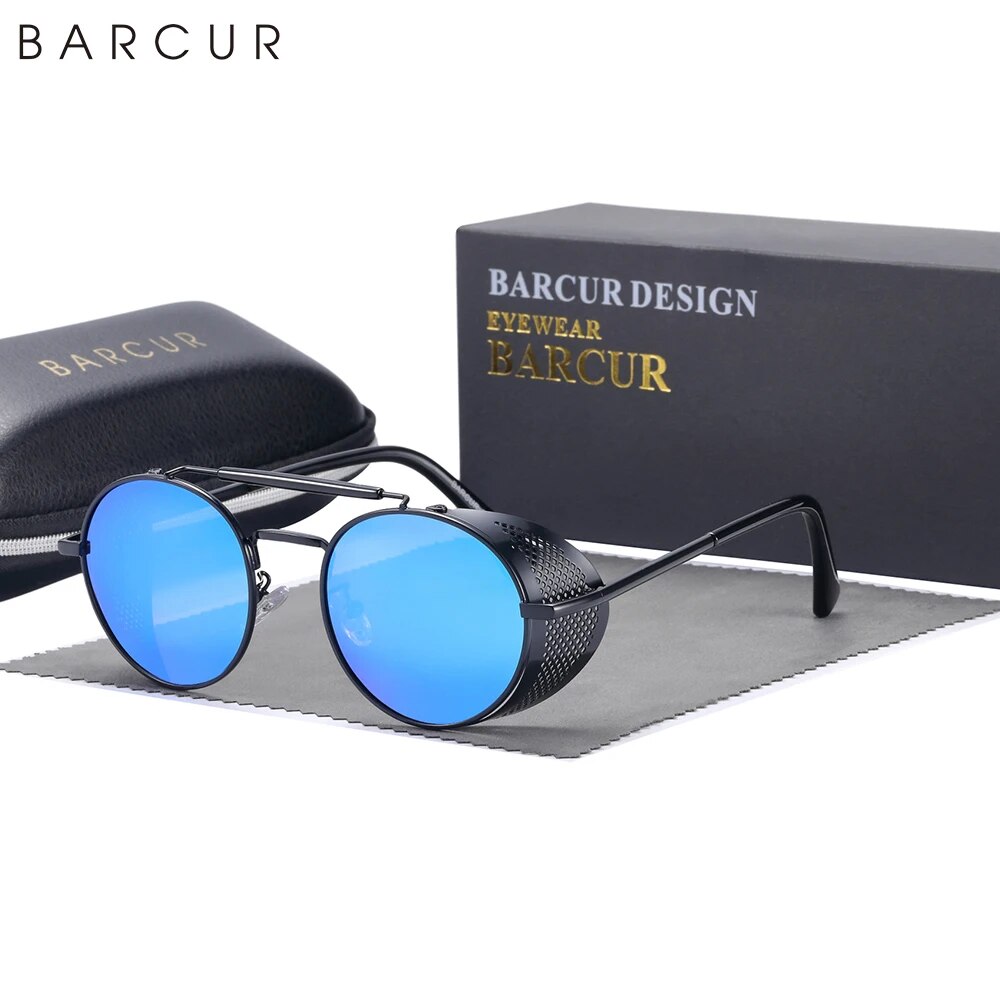 Polarized Steampunk Round Sunglasses Men Retro Sun Glasses For Women ...