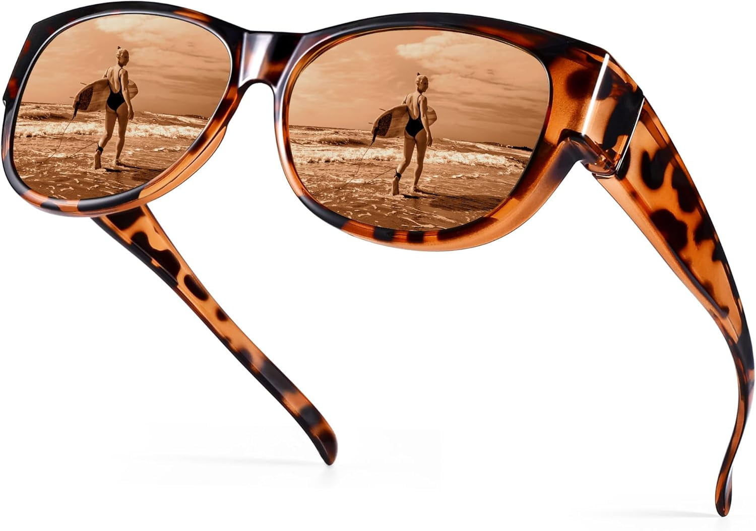 Polarized Sunglasses Fit Over Glasses for Women, Trendy Cat Eye ...