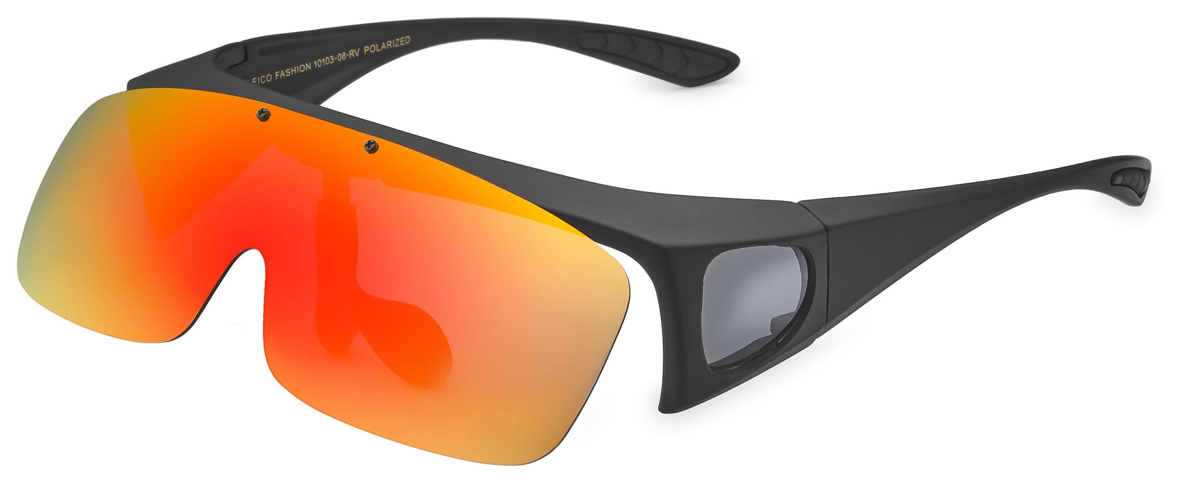 Polarized Sunglasses That Fit Over Prescription Glasses For Men Women Flip Up Shield Lens