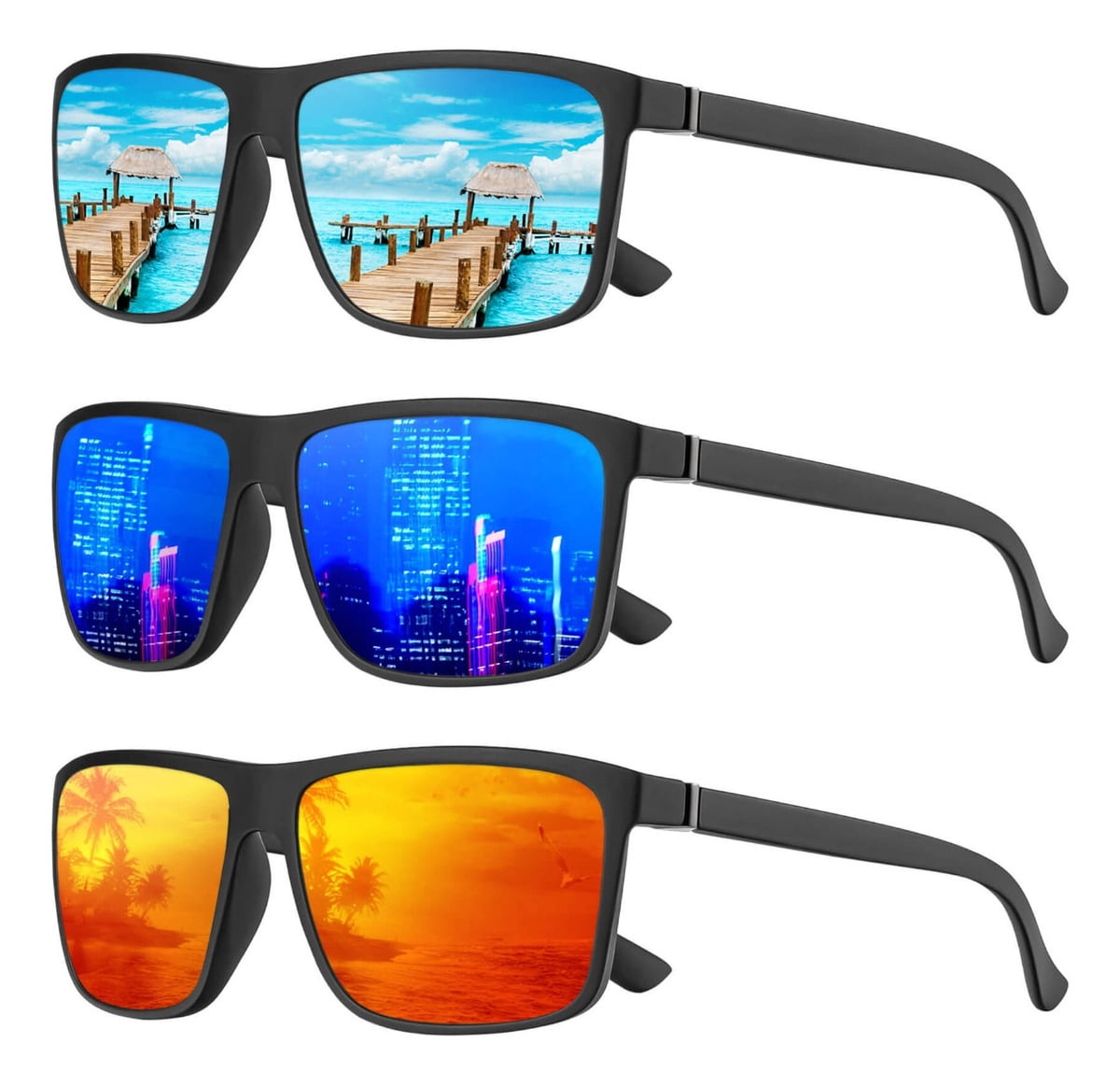 Polarized Sunglasses for Men and Women, Mens Sports Sun Glasses with UV ...