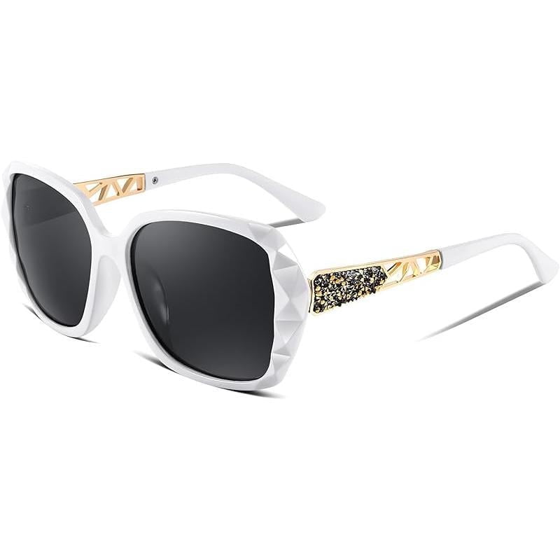 Polarized Women Square Sunglasses Sparkling Composite Shiny Frame B2289 - Walmart.com