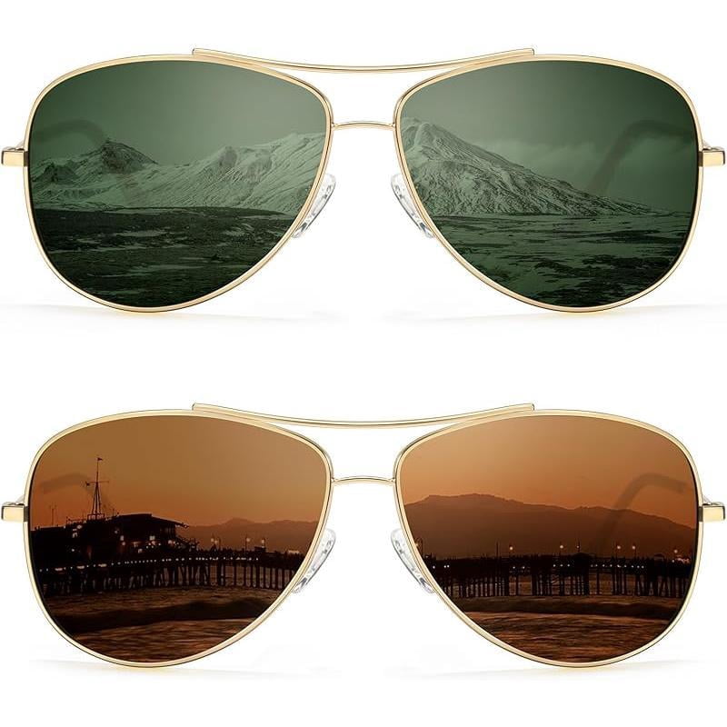 Polarized aviator-sunglasses-for-men women mens-sunglasses: lightweight ...