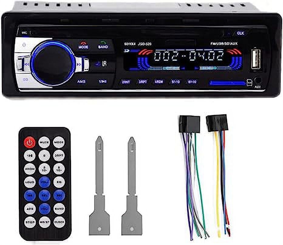 Bluetooth Car Stereo 520, 12V In-Dash 1 Din MP3 Player with Remote, FM ...