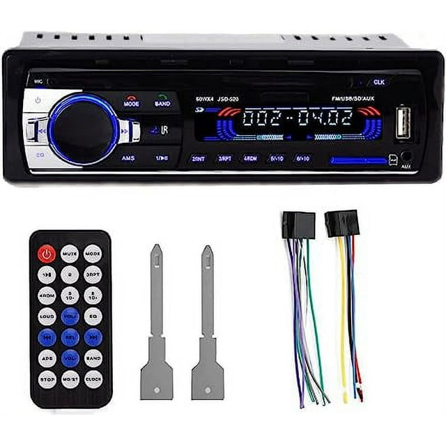 Bluetooth Car Stereo 520, 12V In-Dash 1 Din MP3 Player with Remote, FM ...