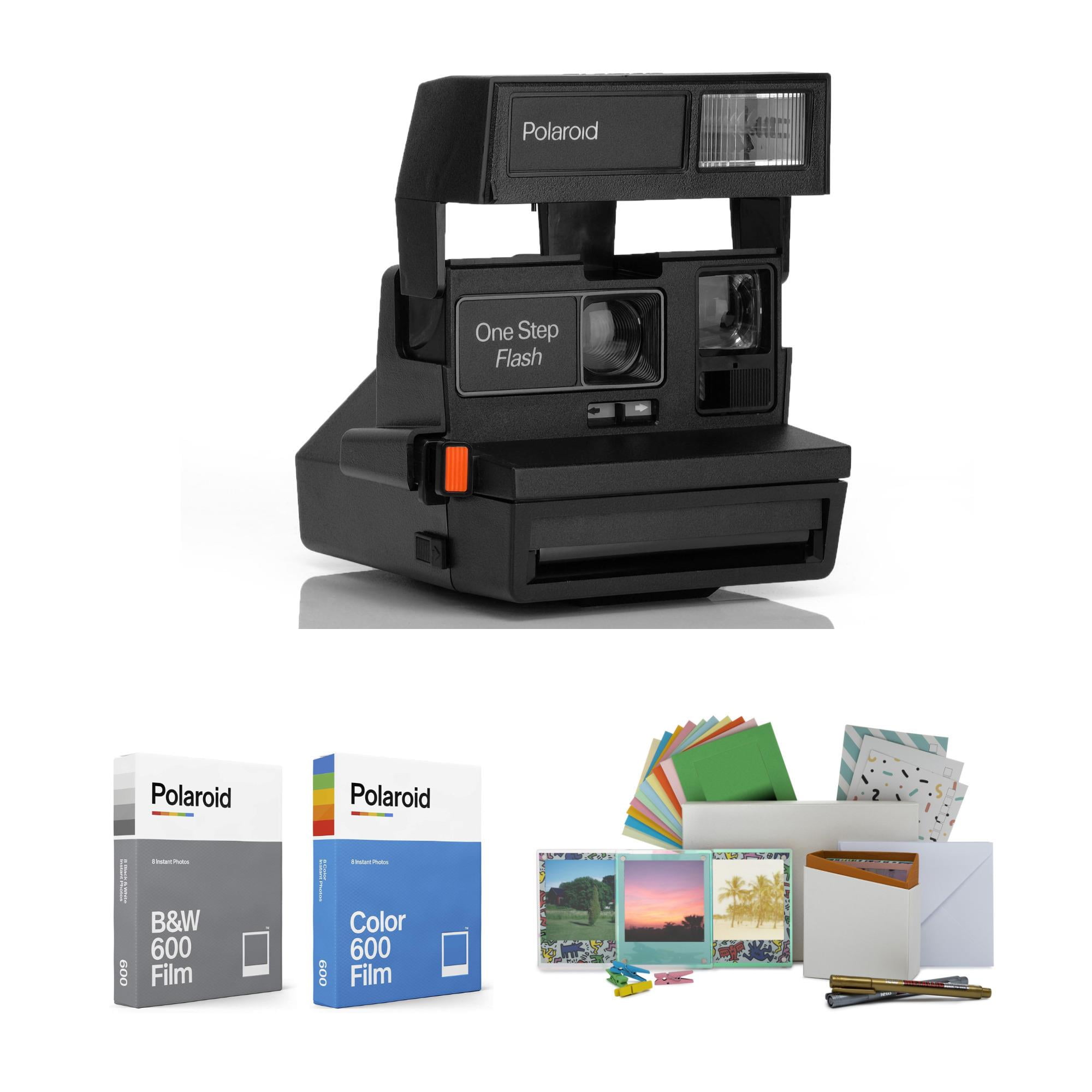Polaroid 600 One Step Flash Instant Camera with B&W 600 Film ...