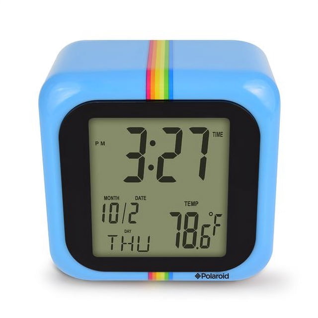 Polaroid Blue Desktop Digital Clock with 12/24 Hour Display, Indoor ...