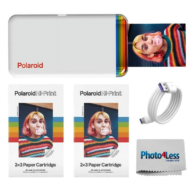 Polaroid Hi-Print - 2nd Generation Bluetooth Connected 2x3 Pocket Photo Dye-Sub Printer - White ...