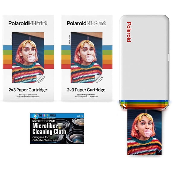 Polaroid Hi-Print Bluetooth Pocket Photo Printer with 2 Cartridges and ...