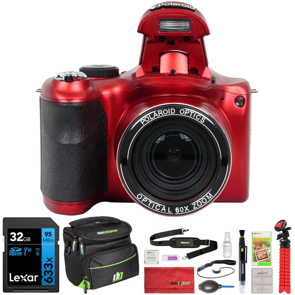 Polaroid IE6035-RED-STK-4 iE6035 18MP 60x Optical Zoom Digital Camera ...